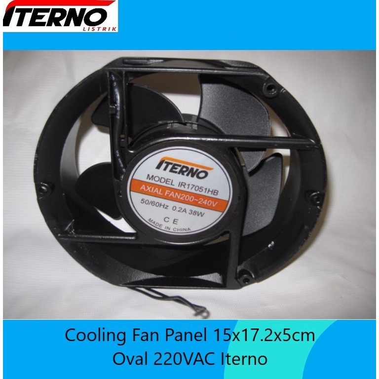 Jual Cooling Fan Panel 15cm AC220V 15x17.2x5cm 6in Oval 220VAC Iterno ...