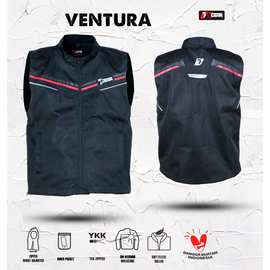 Jual Vest Ventura 7Gear | Rompi Motor Anti Angin Tebal | Rompi Motor ...