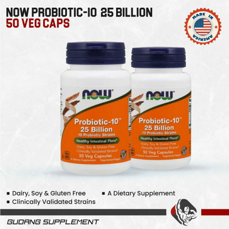 Jual Now Foods Probiotic-10 25 Billion 50 Vegan Capsules Now Probiotic ...
