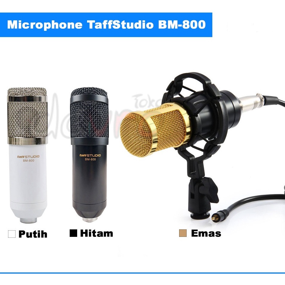 Jual TAFFSTUDIO Microphone Condenser / Mikrofon Kondenser Studio MIKROPON | Shopee Indonesia