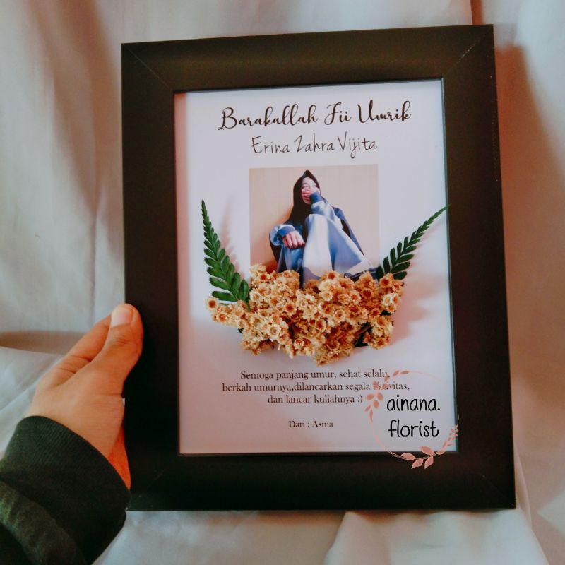 Jual Bingkai Bunga Cantik Ainana Florist Frame Custom Bunga Kering