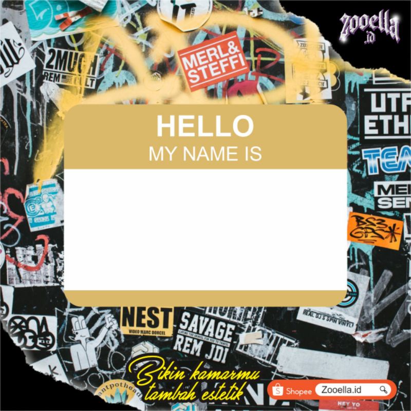 Jual STICKER HELLO MY NAME IS | STICKER TAG GRAFFITI | STIKER NAMA ...
