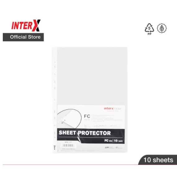 Jual Inter X Folder Sheet Protector / PP Pockets F4 isi 10 Lembar ...