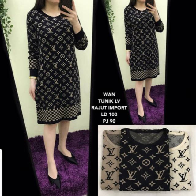 Jual Tunik Rajut LV Gucca, bahan Premium Knit Import, Ld.110-130 Pb.90 ...