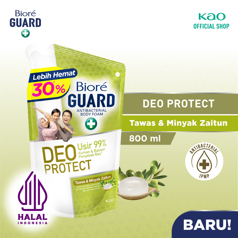 Jual Biore Guard Deo Protect Sabun Mandi Cair Anti Bakteri Halal Tawas & Minyak Zaitun Pouch ...