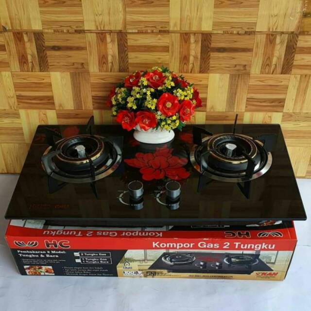 Jual KOMPOR GAS KACA 2 TUNGKU | KOMPOR KACA TEMPERED GLASS | Shopee ...