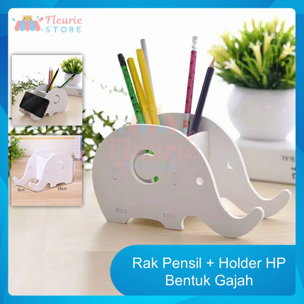 Jual Rak Pensil + Holder HP Bentuk Gajah WPC - Wadah Alat Tulis ...