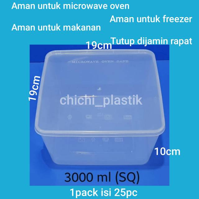 Jual Thinwall food container 3000ml / Kotak Makan Bening / Mangkok ...