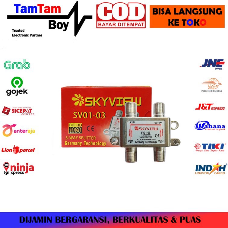 Jual Splitter 3 Way Untuk TV Kabel UHF Parabola Skyview SV-03 (5 ...
