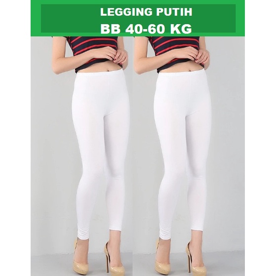 Jual LEGGING POLOS WANITA WARNA PUTIH / LEJING POLOS PUTIH / CELANA ...