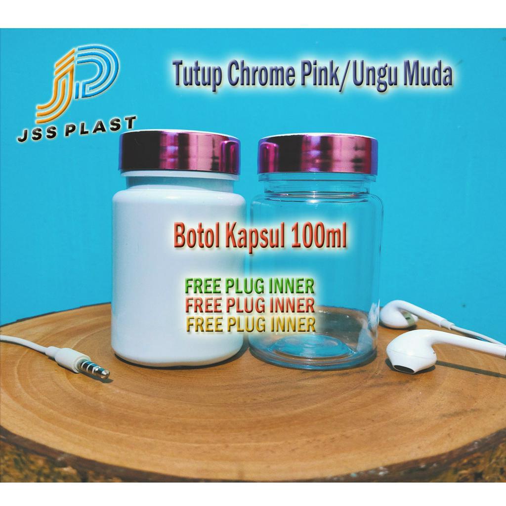 Jual Botol Kapsul 100ml isi 30 I Botot Obat Kapsul + Plug Inner ...