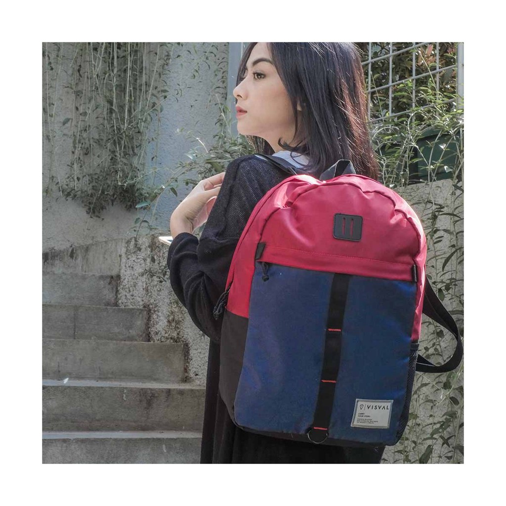 Jual Tas Ransel Visval / Tas Punggung Backpack Visval Dazzle Red Navy ...
