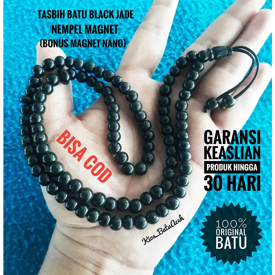 Jual Tasbih Batu Giok Hitam Black Jade Original Asli Aceh 99 Butir Size ...