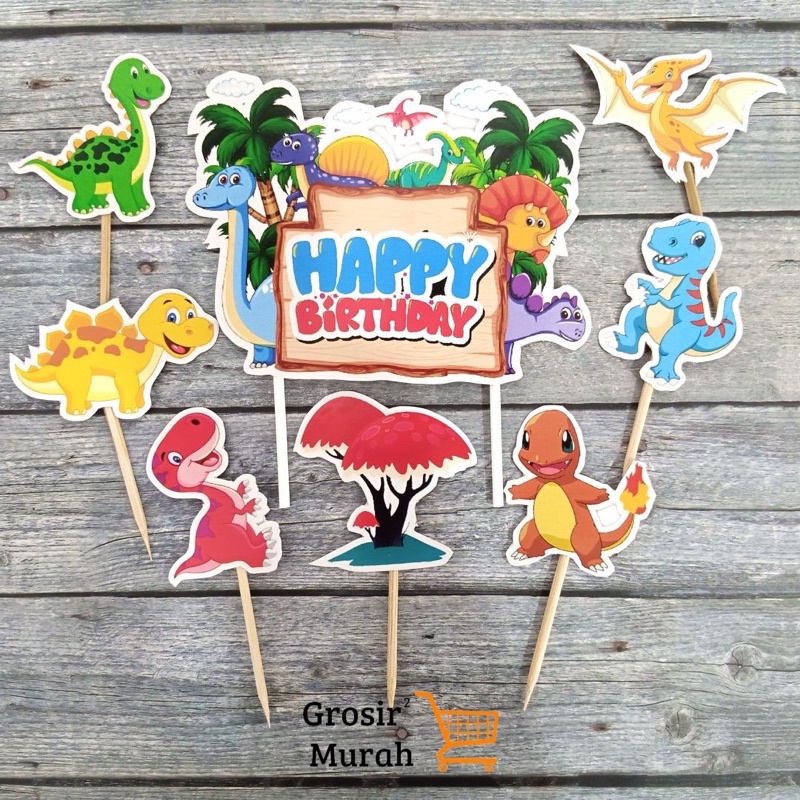 Jual Cake Topper Dinosaurus/Topper Cake Dinosaurus | Shopee Indonesia