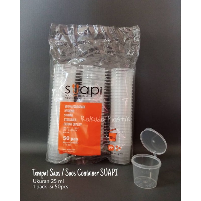 Jual SAOS CONTAINER SUAPI / TEMPAT SAOS 25 ML 1 PACK (50 PCS) | Shopee ...