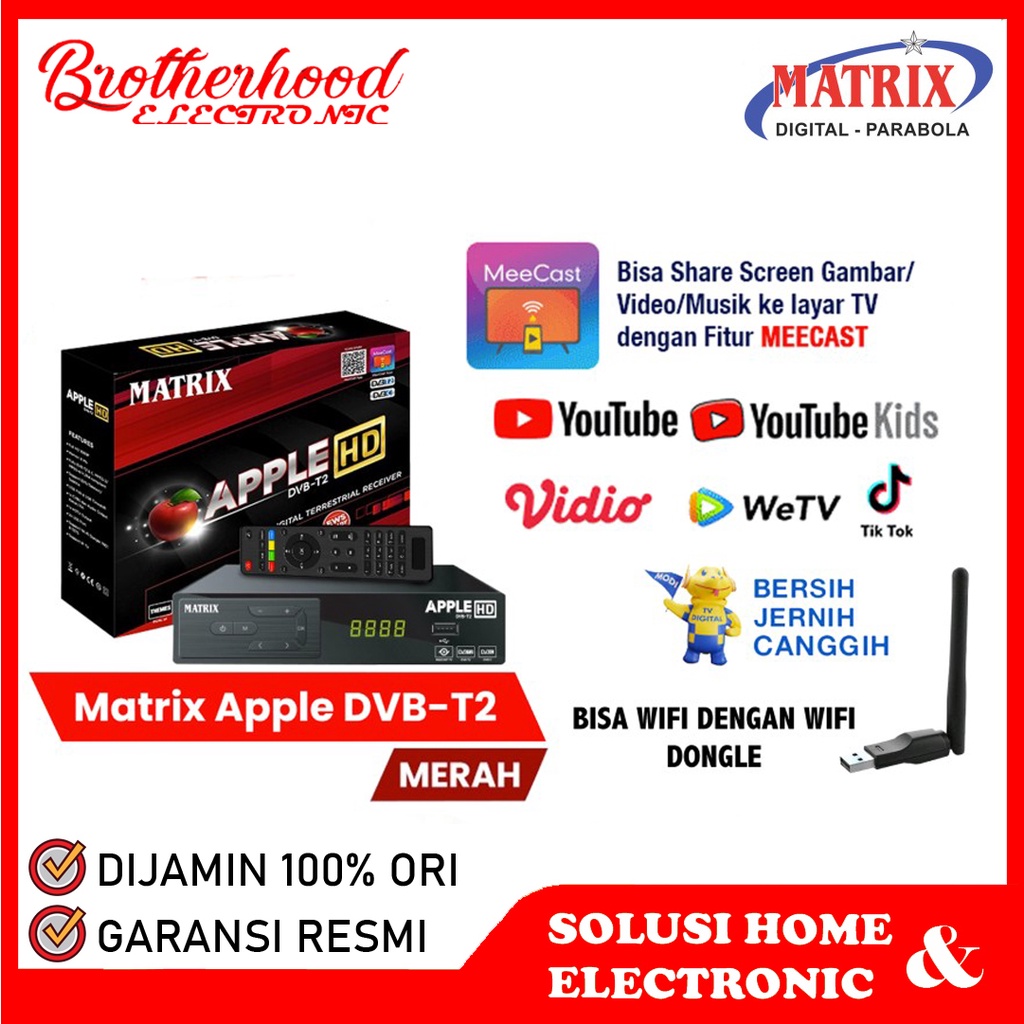 Jual (BISA COD) DVB T2 Set Top Box Matrix Apple / Matrix Apple Digital ...