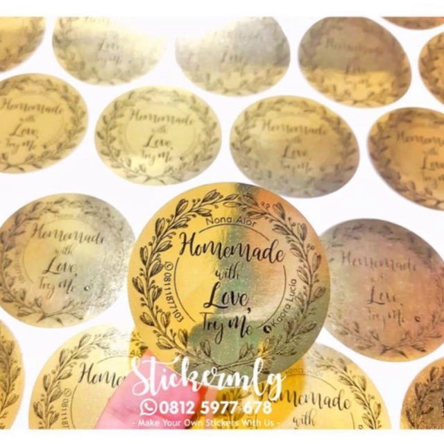 Jual CETAK CUSTOM STICKER METALLIC GOLD / SILVER PER A3+ | Shopee Indonesia