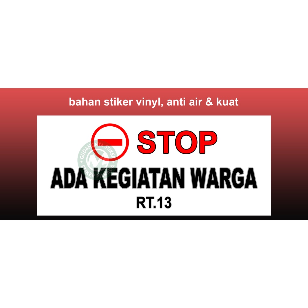 Jual STIKER ADA KEGIATAN WARGA ( CUSTOM TULISAN ) | Shopee Indonesia