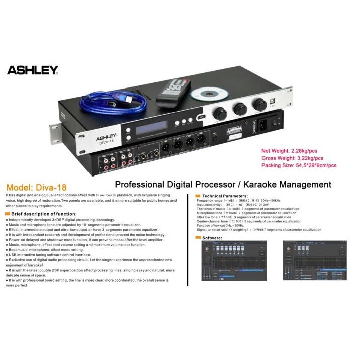 Jual Digital Processor Ashley Model Diva 18 Diva18 KARAOKE MANAGEMENT ...