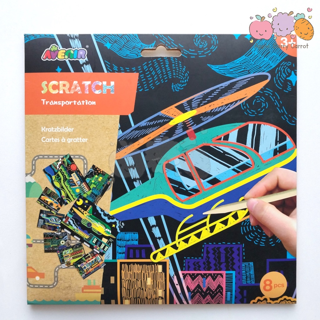 Jual Avenir Scratch Transportation art menggambar drawing kids vehicle ...