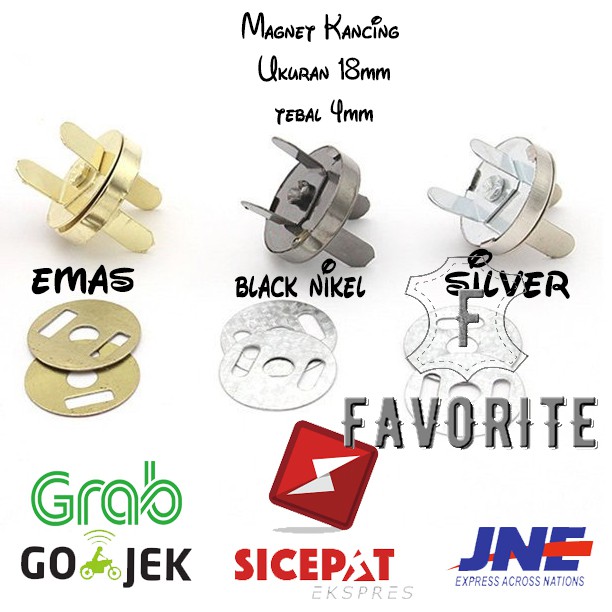 Jual Kancing Magnet Nikel 18 mm untuk tas dompet besi berani EMAS ...