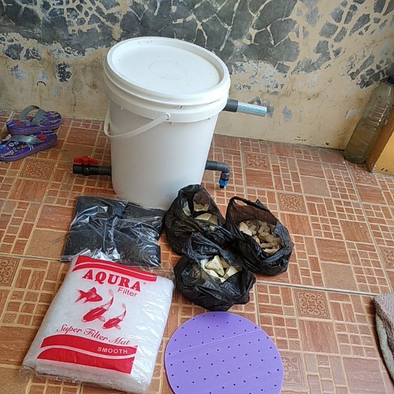 Jual ember bio filter kolam ikan koi plus media | Shopee Indonesia