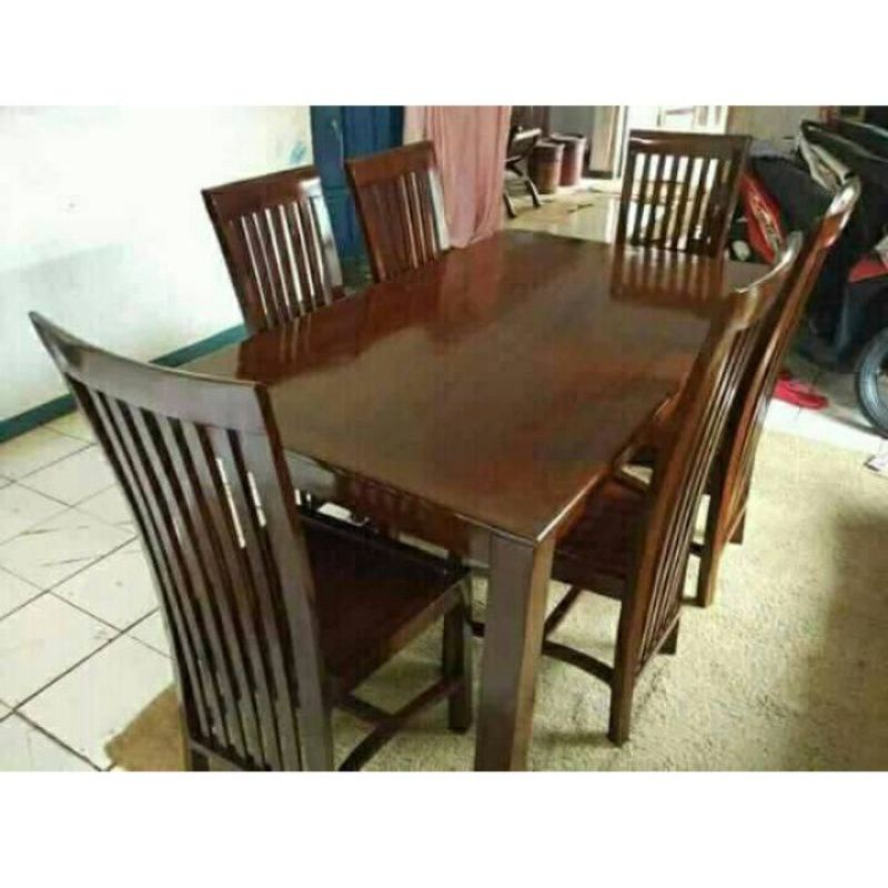 Jual Meja makan balero full kayu jati / meja makan jati murah | Shopee Indonesia