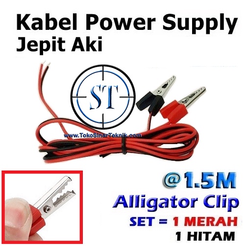 Jual kabel Capit Buaya @1.5m Alligator Clip Cable Accu Jepitan Klip ...