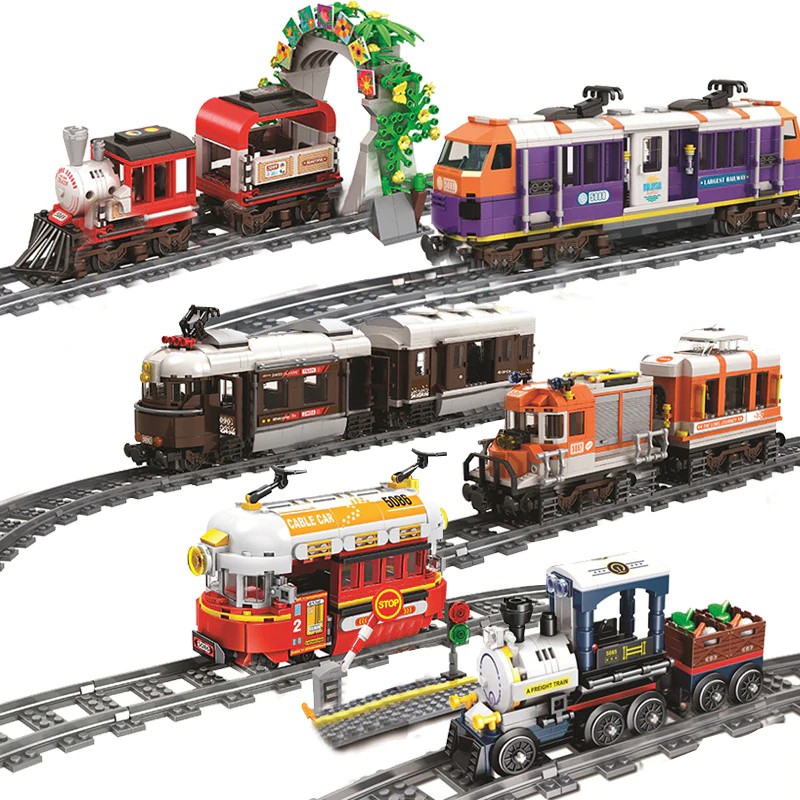 Jual Mainan Lego Technic Train City Set Heavy-haul Cargo Passenger ...