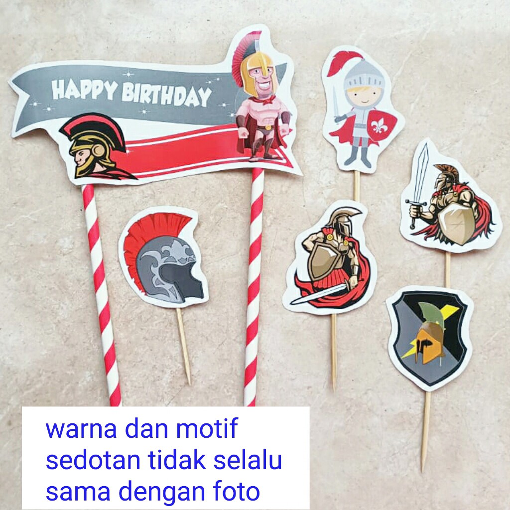 Jual topper hiasan tusukan kue cake ulang tahun happy birthday karakter ...