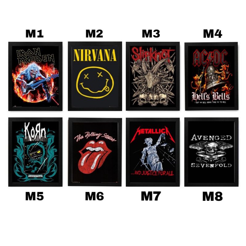 Jual POSTER BAND ROCK METAL & BINGKAI FOTO FRAME HIASAN DINDING - Kode ...
