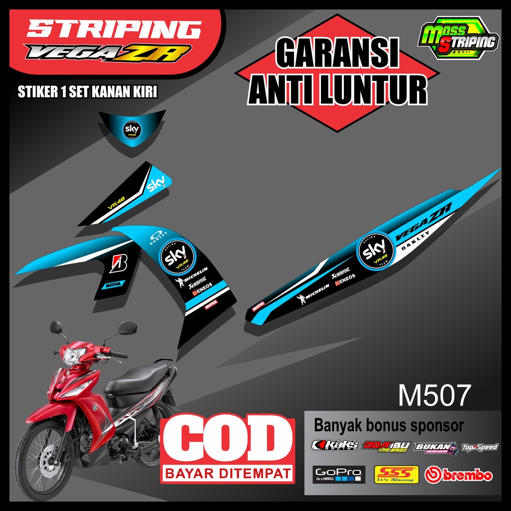 Jual STIKER STRIPING MOTOR YAMAHA VEGA ZR KODE M-507 STICKER SETIKER ...