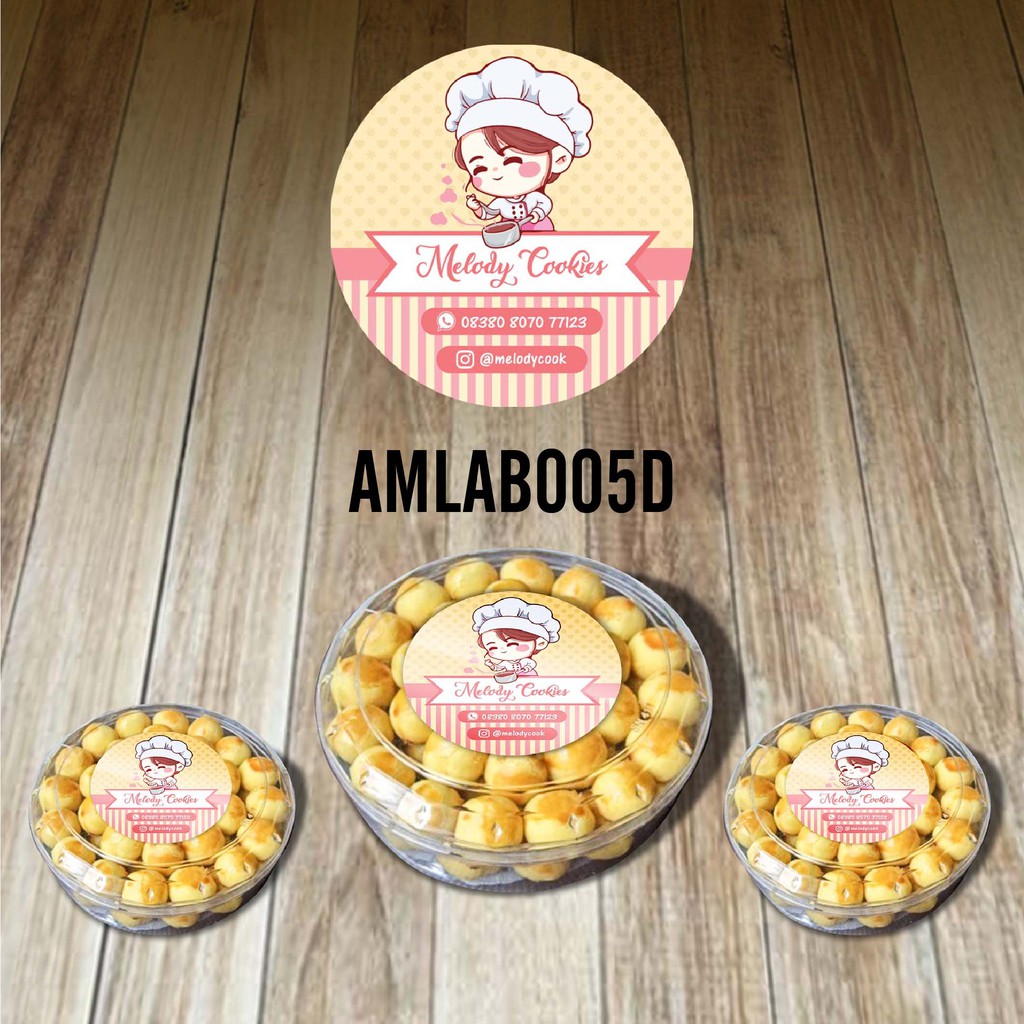 Jual Hanabi STIKER LABEL KEMASAN / STICKER LABEL KUE KERING AMLAB05D ...