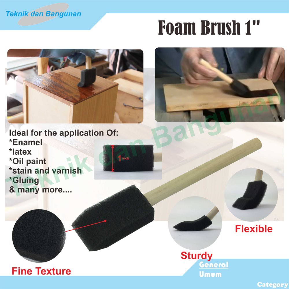 Jual ( Banyak Uk ) Kuas Busa Spons Kotak / Foam Brush Sponge ...