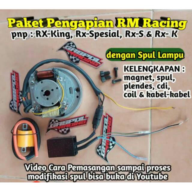 Jual Jual pengapian RM Racing PNP RX King Magnet RM (Komplit Spul Lampu ...