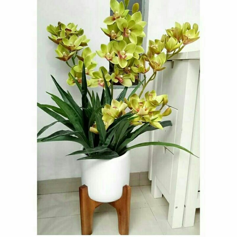 Jual pot aesthetic / standing planter kayu /standing pot import ...