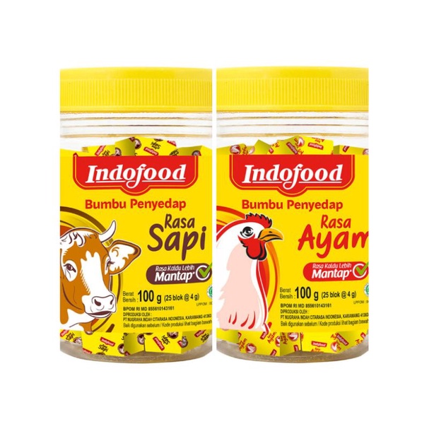 Jual Indofood Bumbu Kaldu Cube Ayam Sapi / Kaldu Blok Rasa Ayam Sapi ...