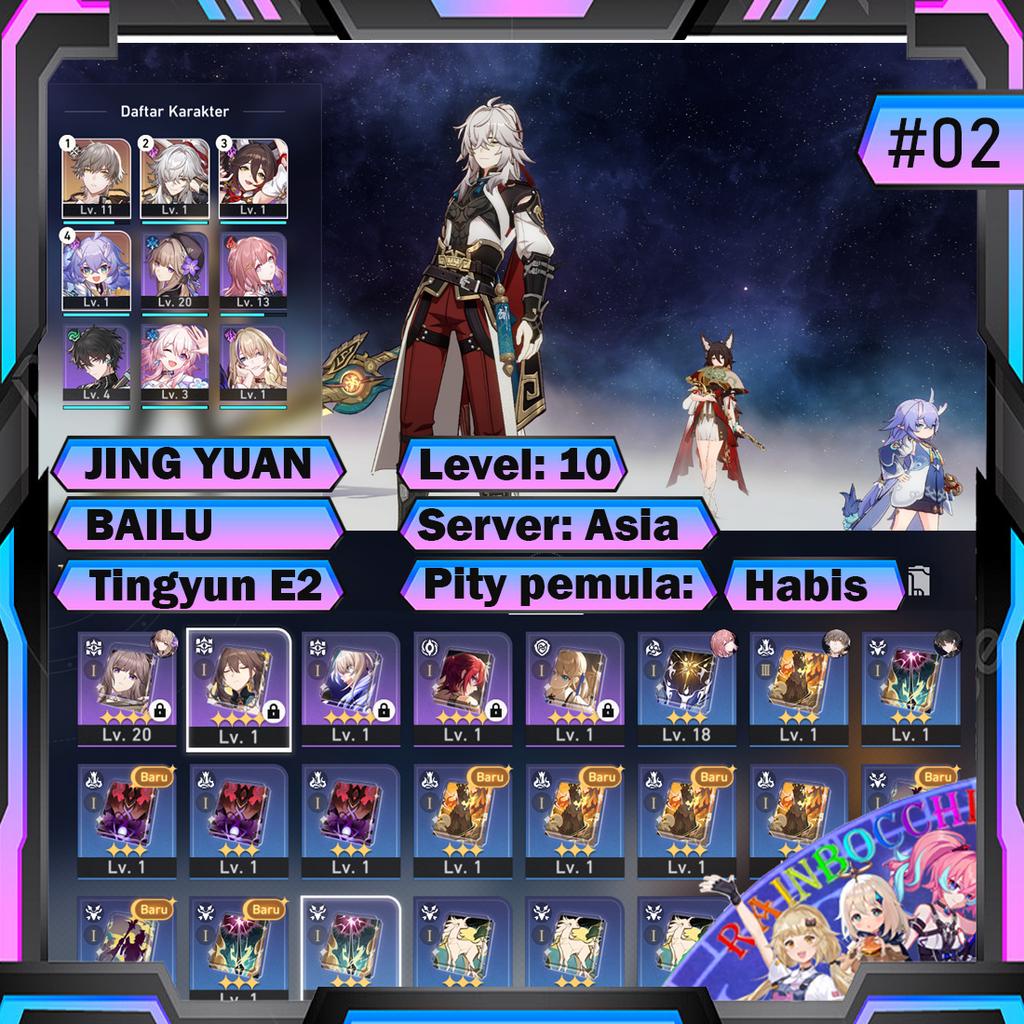 Jual HSR Jing Yuan Bronya Bailu Welt Akun Honkai Star Rail Starter Mid ...
