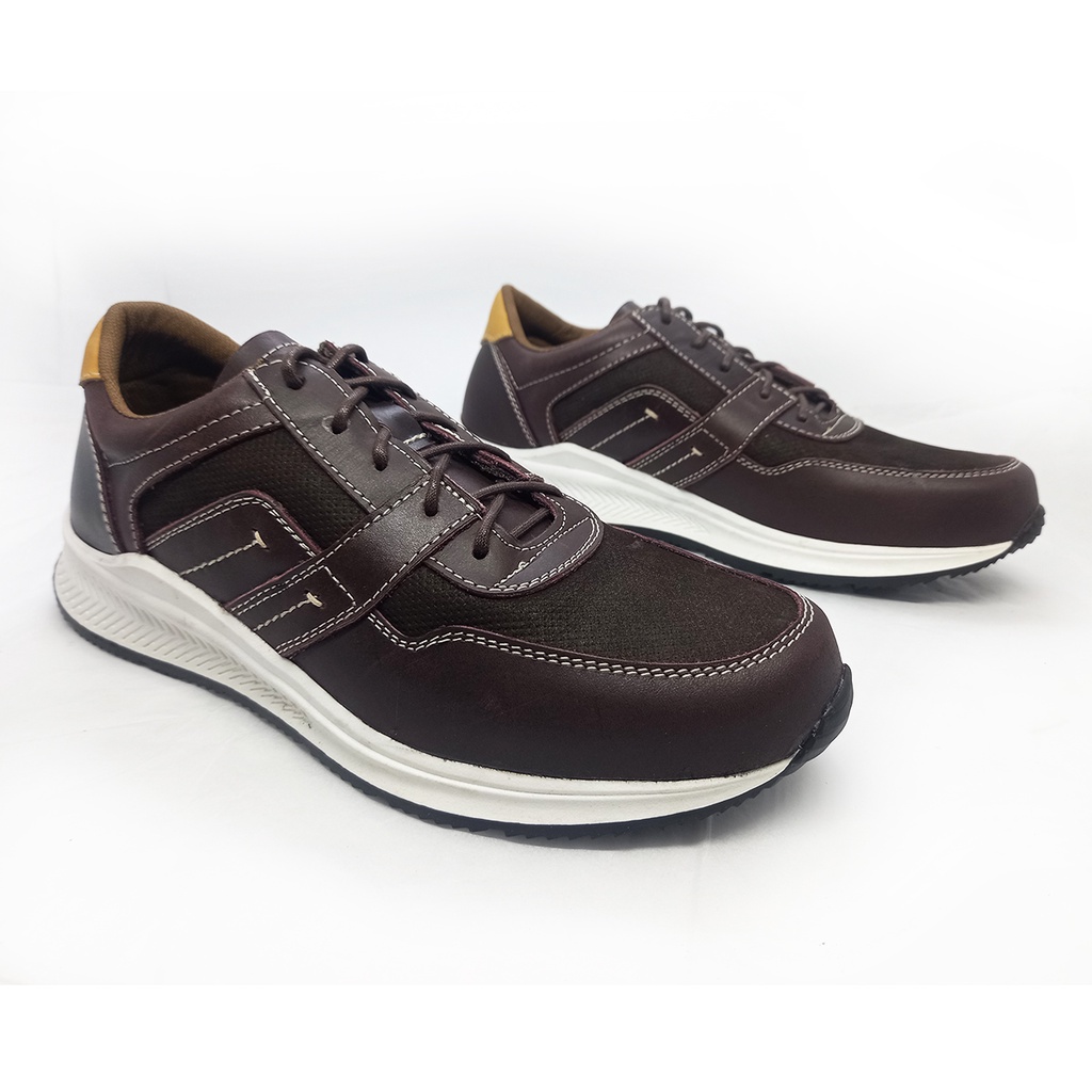Jual Sepatu Sneakers Casual Pria Lentur Sport Fashion Cokelat | Shopee Indonesia
