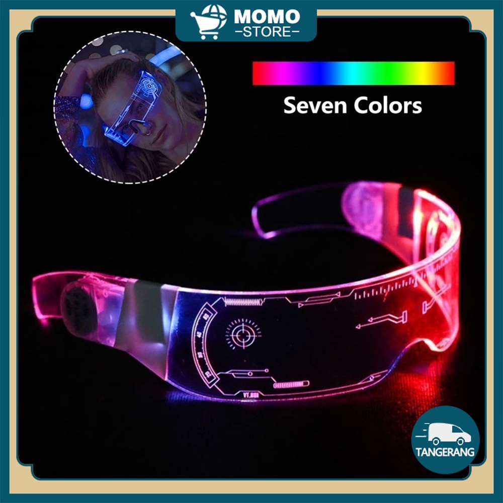 Jual Kaca Mata LED Party / Cyber LED Glasses 7 Warna Kacamata Lampu LED ...