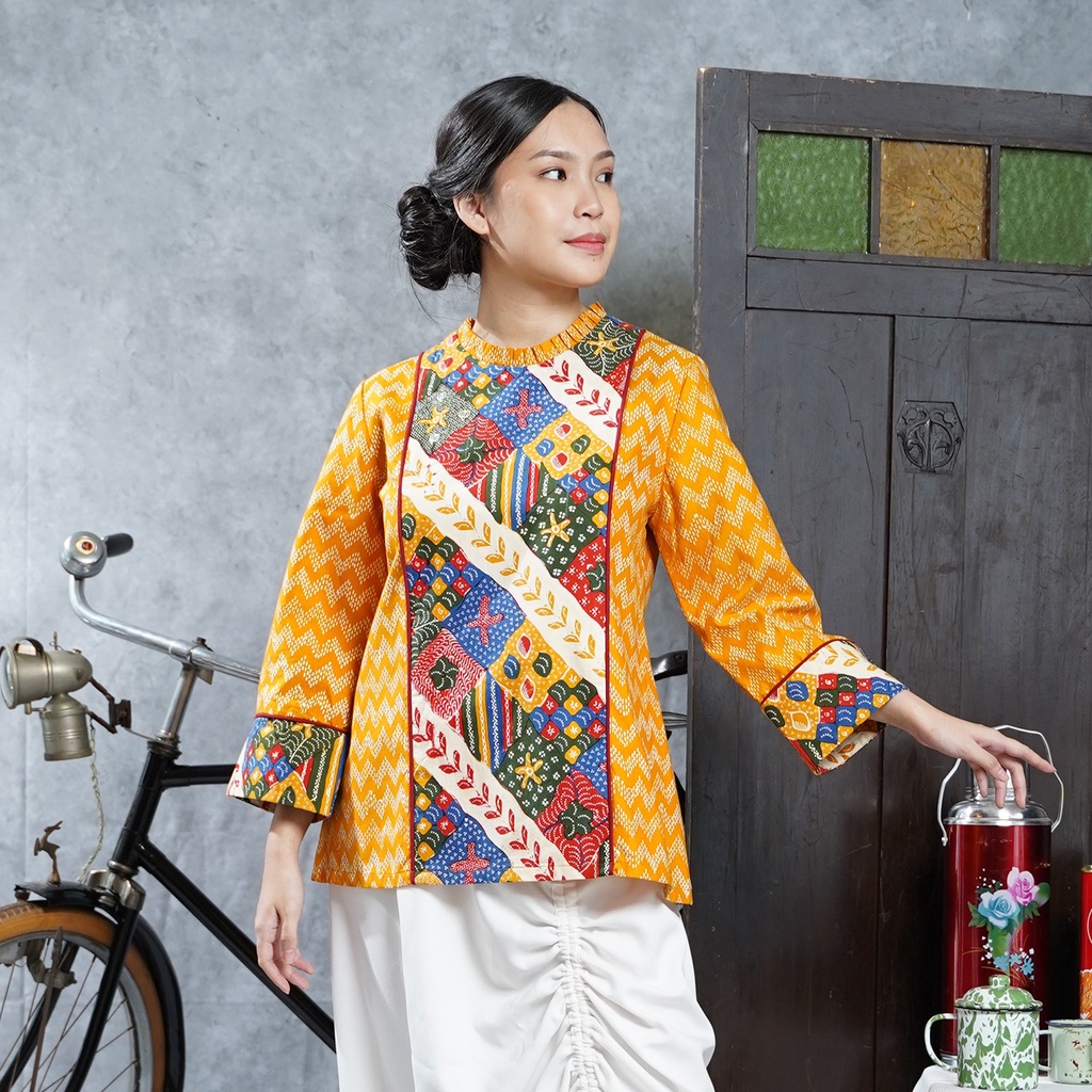 Jual NONA RARA - Peony Tulis Nst T1071, Baju Batik Kasual Modern ...
