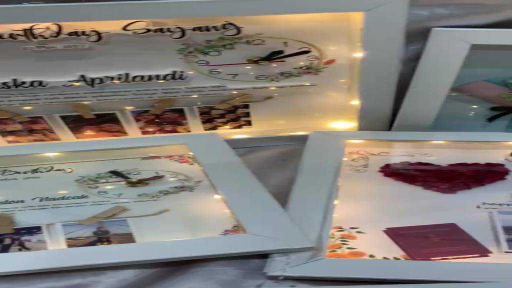 Jual POP UP FRAME BUKET JAM BESAR flower in frame Wedding pernikahan ...
