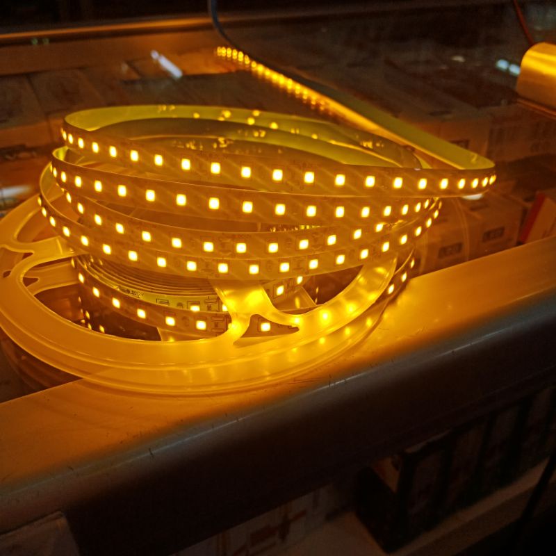 Jual led strip 120 mata led 12V warna kuning gold/kuning kunyit ...