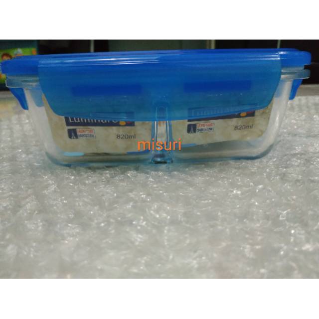 Jual Luminarc Pure Box Rect Active 820ml 1+1(bersekat) | Shopee Indonesia