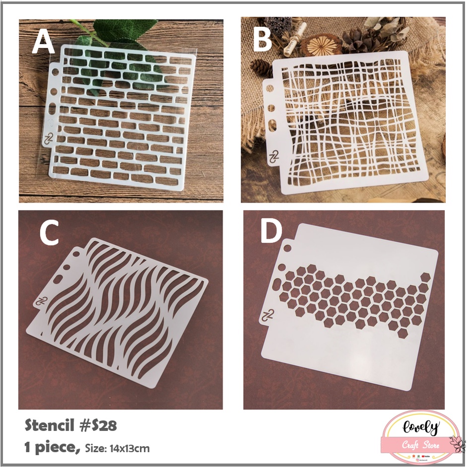 Jual LovelyCraftStore | cetakan stensil S28 decorating flower stencil ...