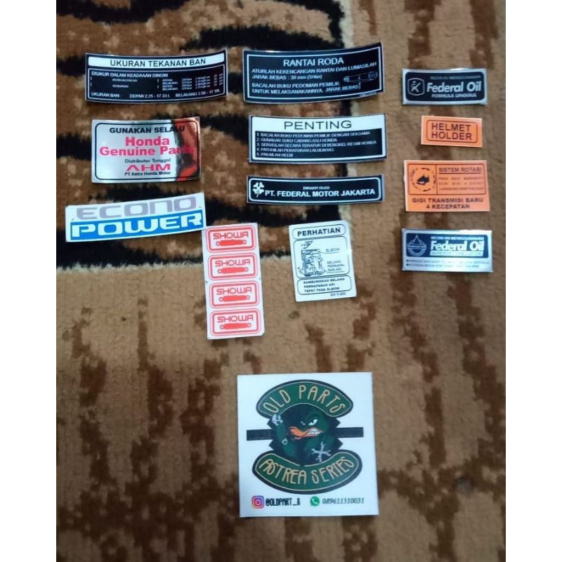 Jual sticker detail detailing sticker peringatan Honda Astrea grand ...