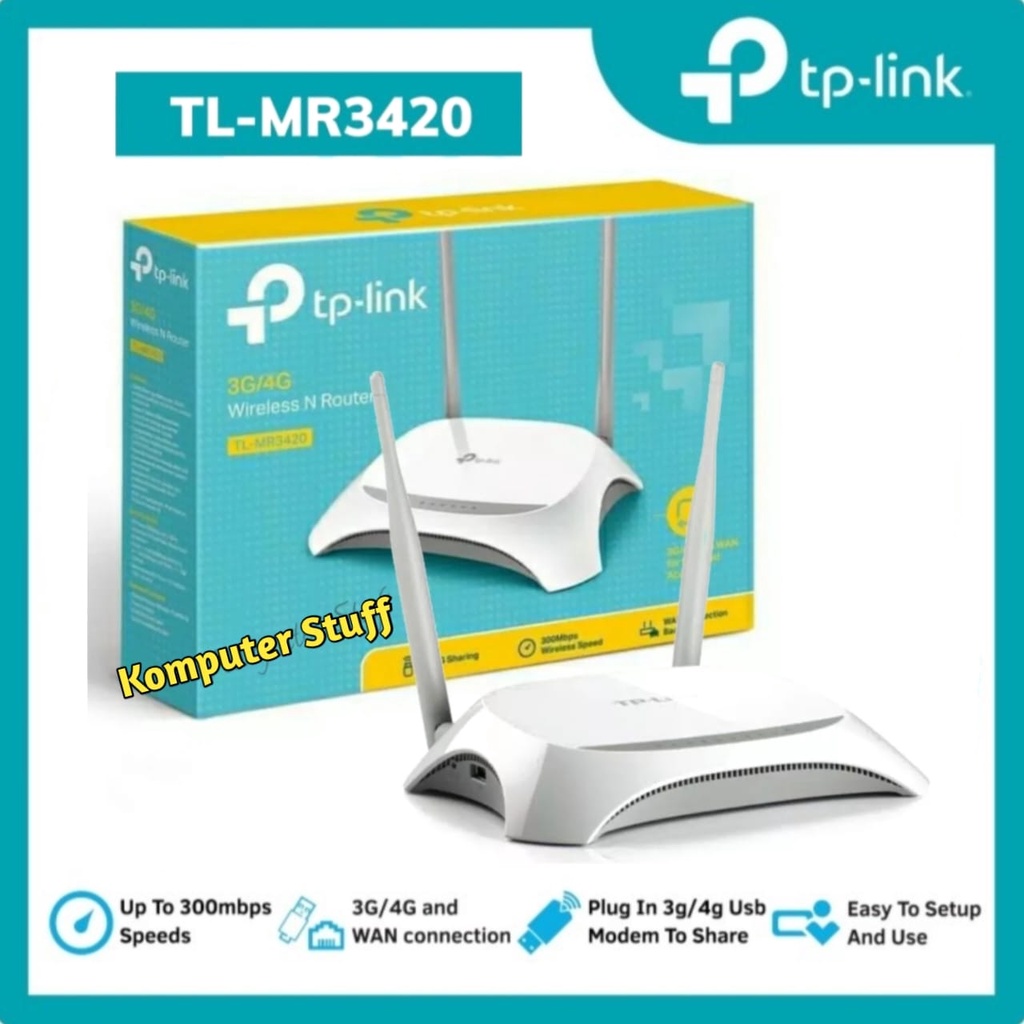 Jual TP-LINK TL-MR3420 - 3G/4G Modem Router WiFi N 300Mbps Dua Antena ...