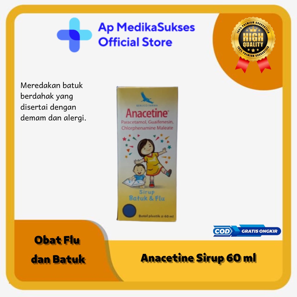 Jual Anacetin Sirup 60ml Obat Batuk Pilek Anak | Shopee Indonesia