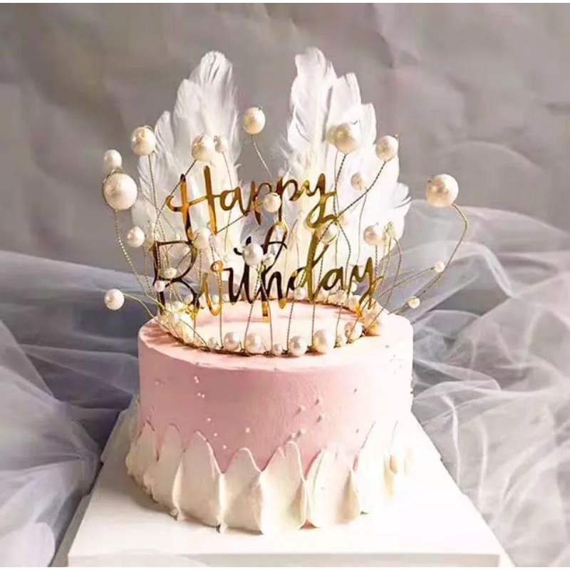 Jual Topper Bentuk Mahkota Aksen Mutiara Untuk Dekorasi Kue Ulang Tahun ...