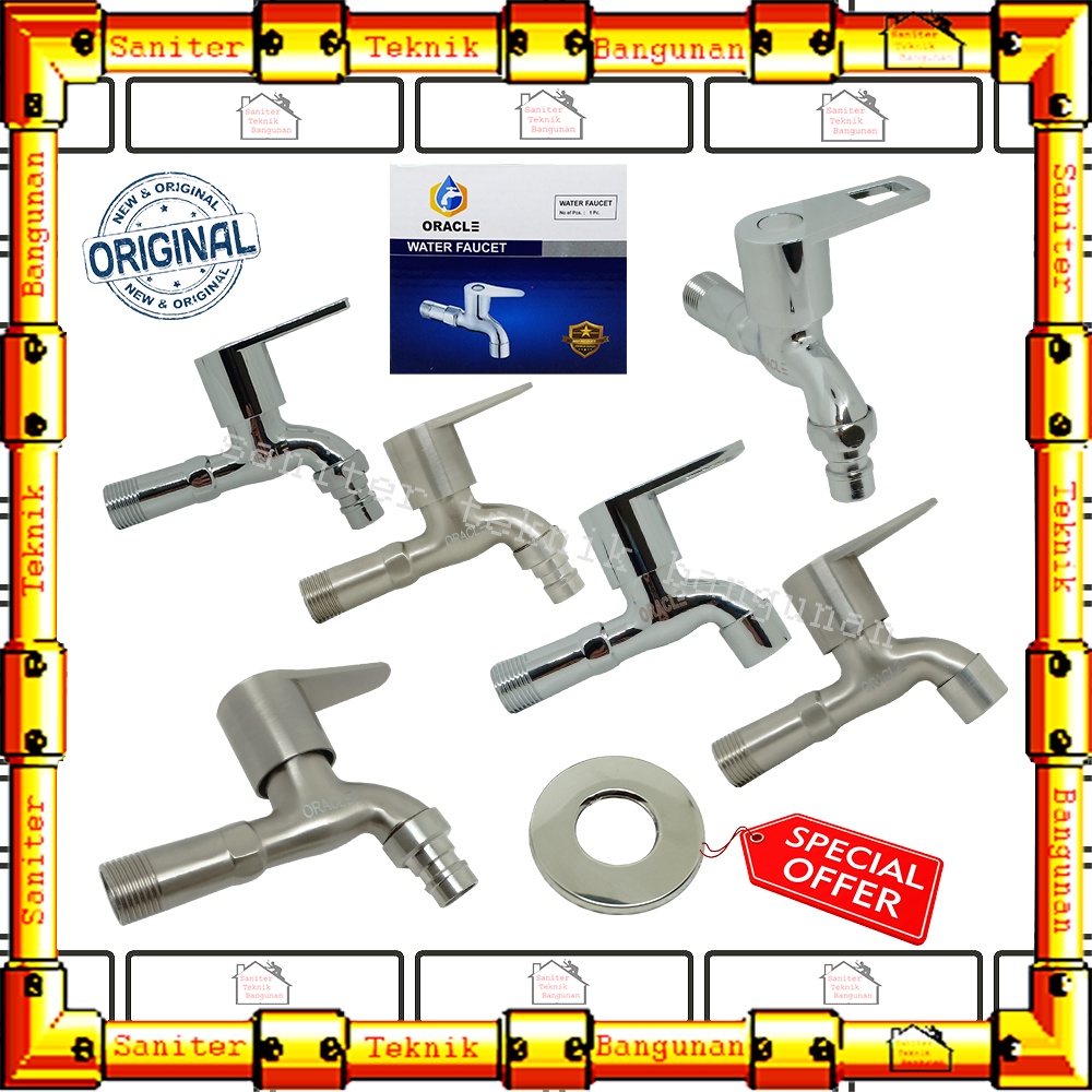 Jual Keran Air Tembok Taman Stainless Steel Chrome 1/2 Inch Kran Air ...